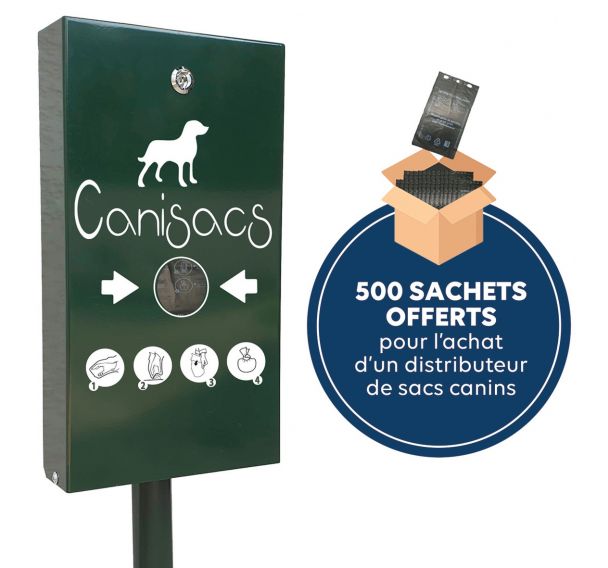 Distributeur 500 sacs à déjections canine + 500 sacs offerts | Manutan ...