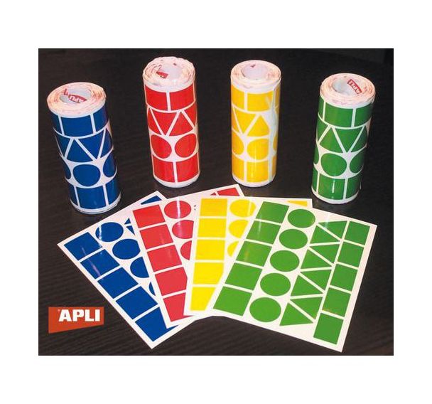 Ensemble de 4 rouleaux de gommettes géométriques | Manutan Collectivités