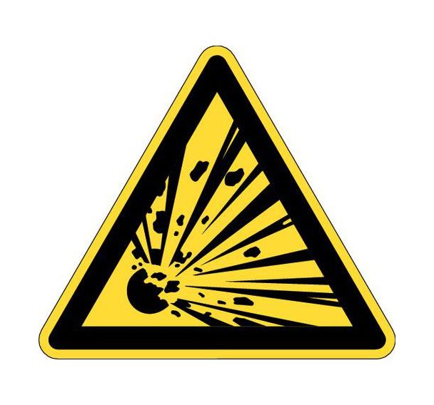 Panneau de danger - ''Danger matières explosives'' - Rigide | Manutan Collectivités