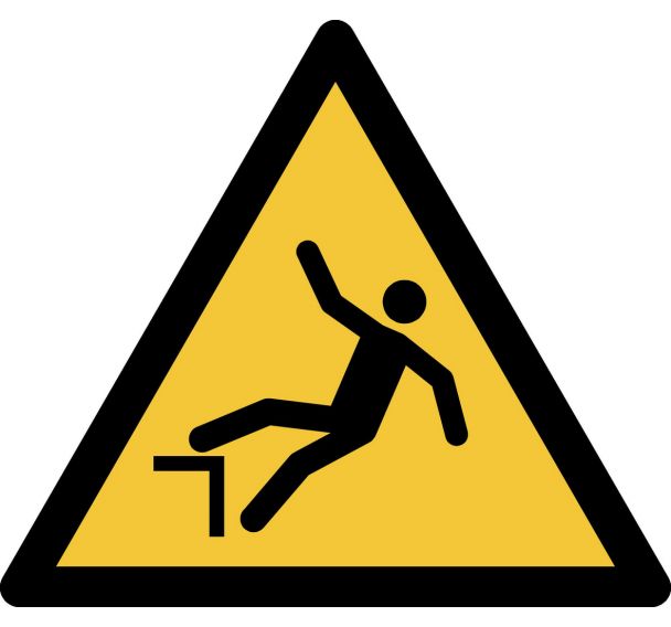 Panneau pictogramme Avertissement : risque de tomber | Manutan Collectivités