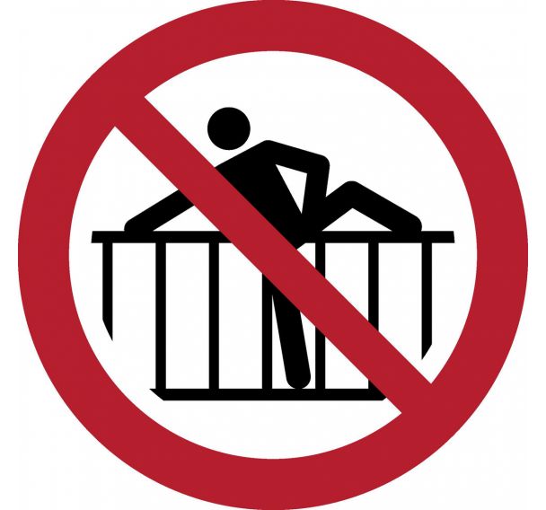 Panneau pictogramme Interdiction d'escalader la clôture | Manutan ...