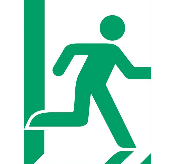 Panneau pictogramme sortie de secours droite | Manutan Collectivités