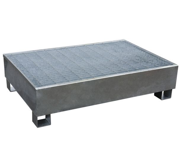 Bacs de rétention acier galvanisé 2 fûts | Manutan Collectivités