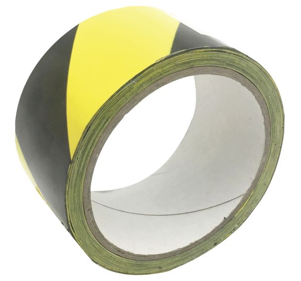 Bande de signalisation jaune et noir Mottez 33 m et lisse | Manutan ...