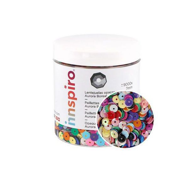 Bocal de 120g sequins opaques brillants, couleurs assorties | Manutan ...