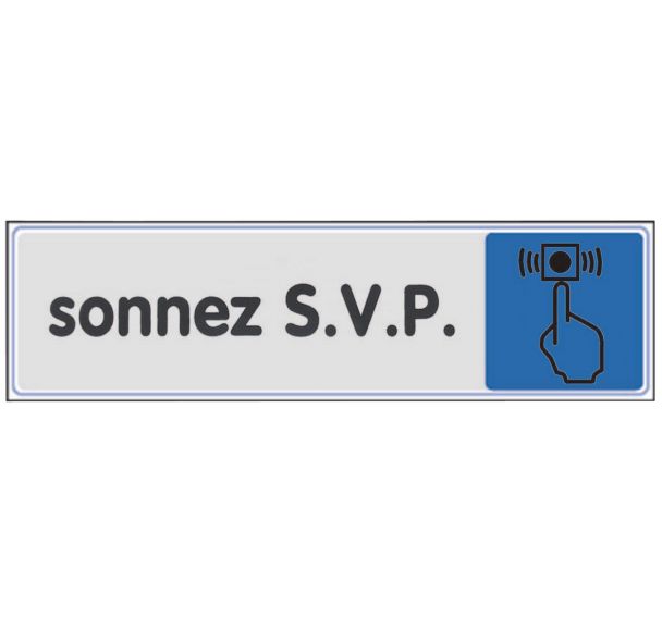 Panneau de signalisation en plexiglas - Sonnez SVP | Manutan Collectivités