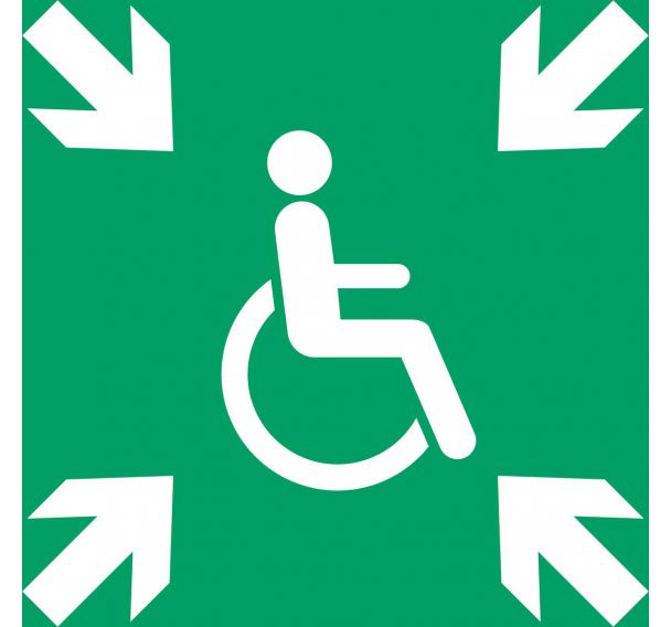 Panneau pictogramme lieu de rassemblement temporaire | Manutan ...