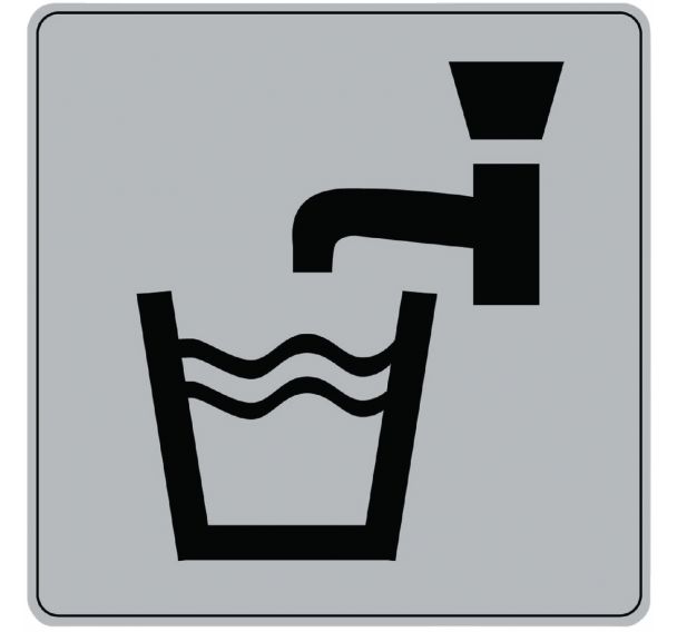 Pictogramme iso 7001 symbole eau potable 200 x200 mm | Manutan ...