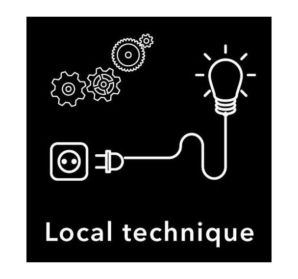 Plaque de porte pictogramme gravé Local technique | Manutan Collectivités