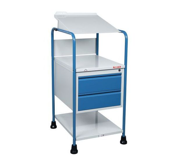 Pupitre sur patins plan inclinable 2 plateaux bloc 2 tiroirs-FIMM ...