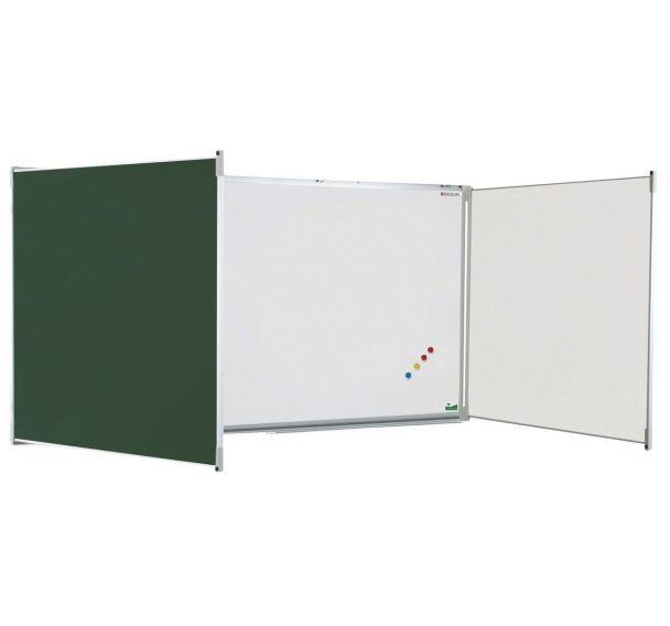 Tableau triptyque émaillé mixte,intérieur blanc,cadre aluminium strié ...