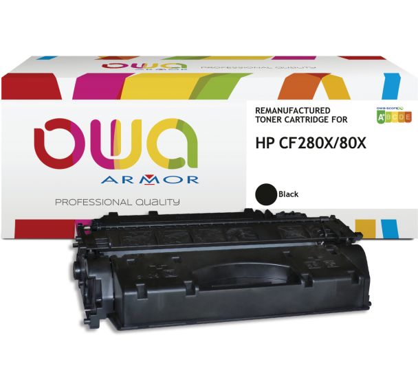 Toner remanufacturé HP CF280X Jumbo - OWA | Manutan Collectivités