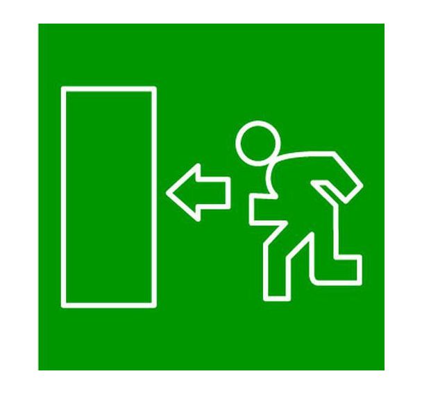 Plaque pictogramme Issue de Secours à gauche | Manutan Collectivités