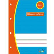 Page feuillet perforée simple interligne 3 mm 90 g 21 x 29,7 cm (Etui ...